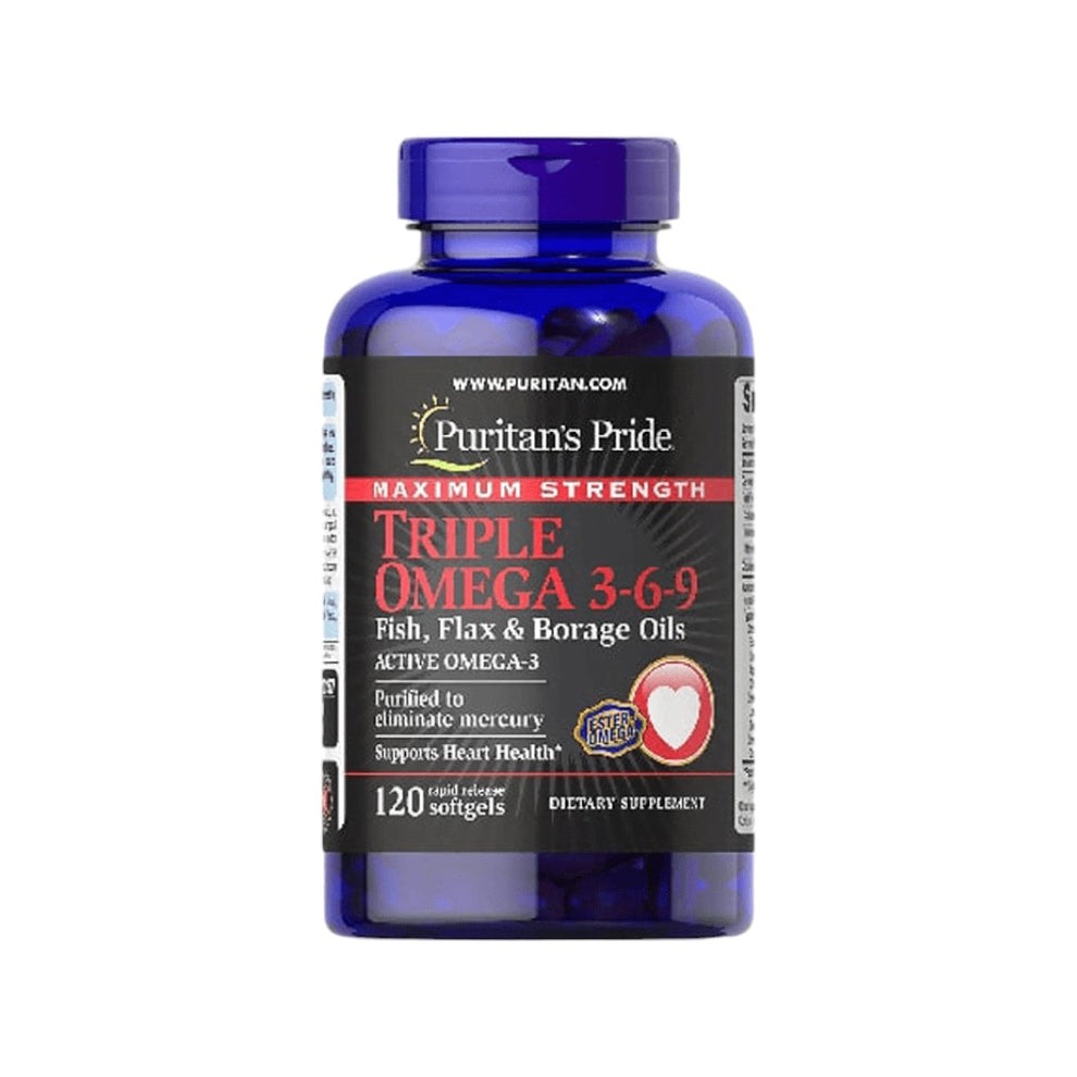 PURITANS PRIDE TRIPLE OMEGA (3-6-9)- MAXIMUM 120 CAP – Wise Pharmacy Online
